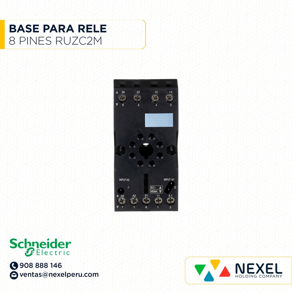 OUT- BASE PARA RELE UNIVERSAL 8 PINES RUZC2M SCHNEIDER | nexelshop.pe